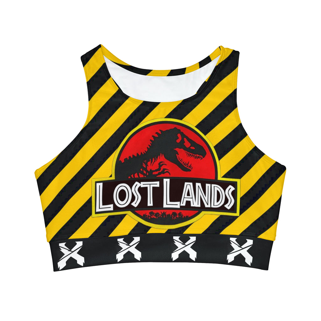 Excision Lost Lands Crop Top Jersey Bikini Top (AOP) | EDMCLOTHINGSTORE